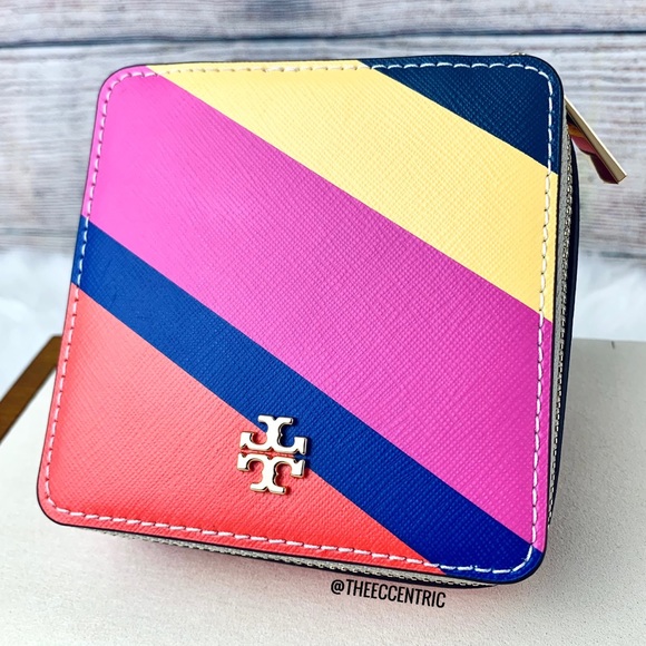 Tory Burch | Bags | Tory Burch Emerson Multi Stripe Jewelry Case | Poshmark